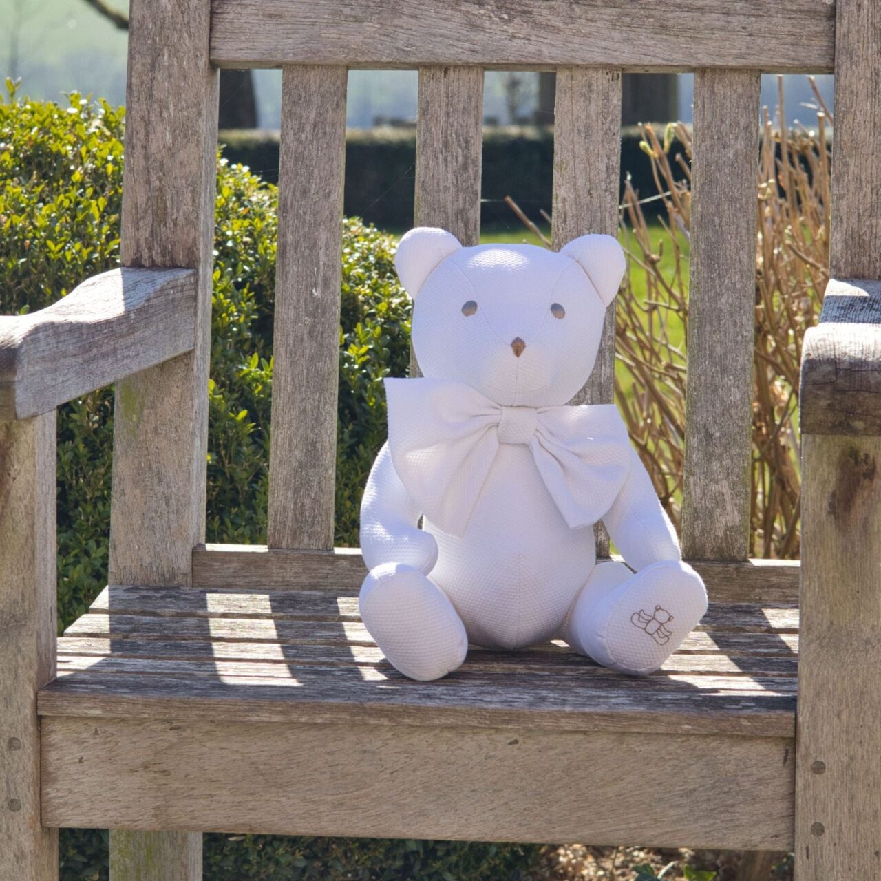 Peluche Ours Piqué Blanc - Pamplemousse Peluches - Marques de France