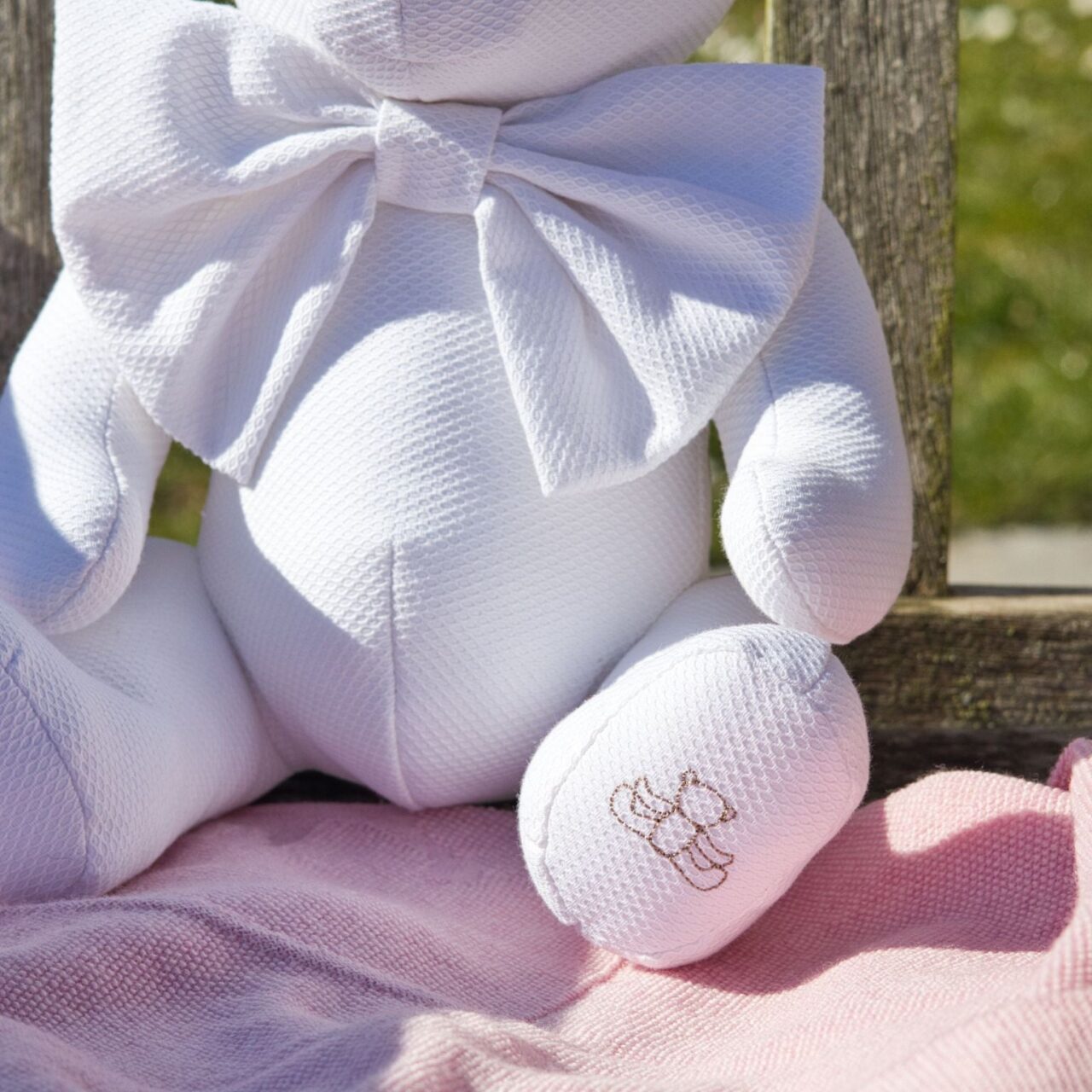 Peluche Ours Piqué Blanc - Pamplemousse Peluches - Marques de France