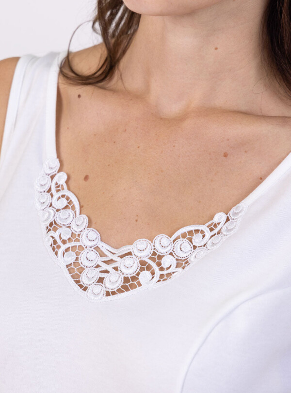 Fond de robe femme en coton blanc - MAISON SOLFIN - Marques de France