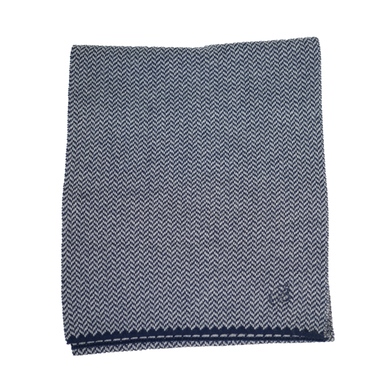 Echarpe homme - laine mérinos marine - Maison Broussaud - Marques de France