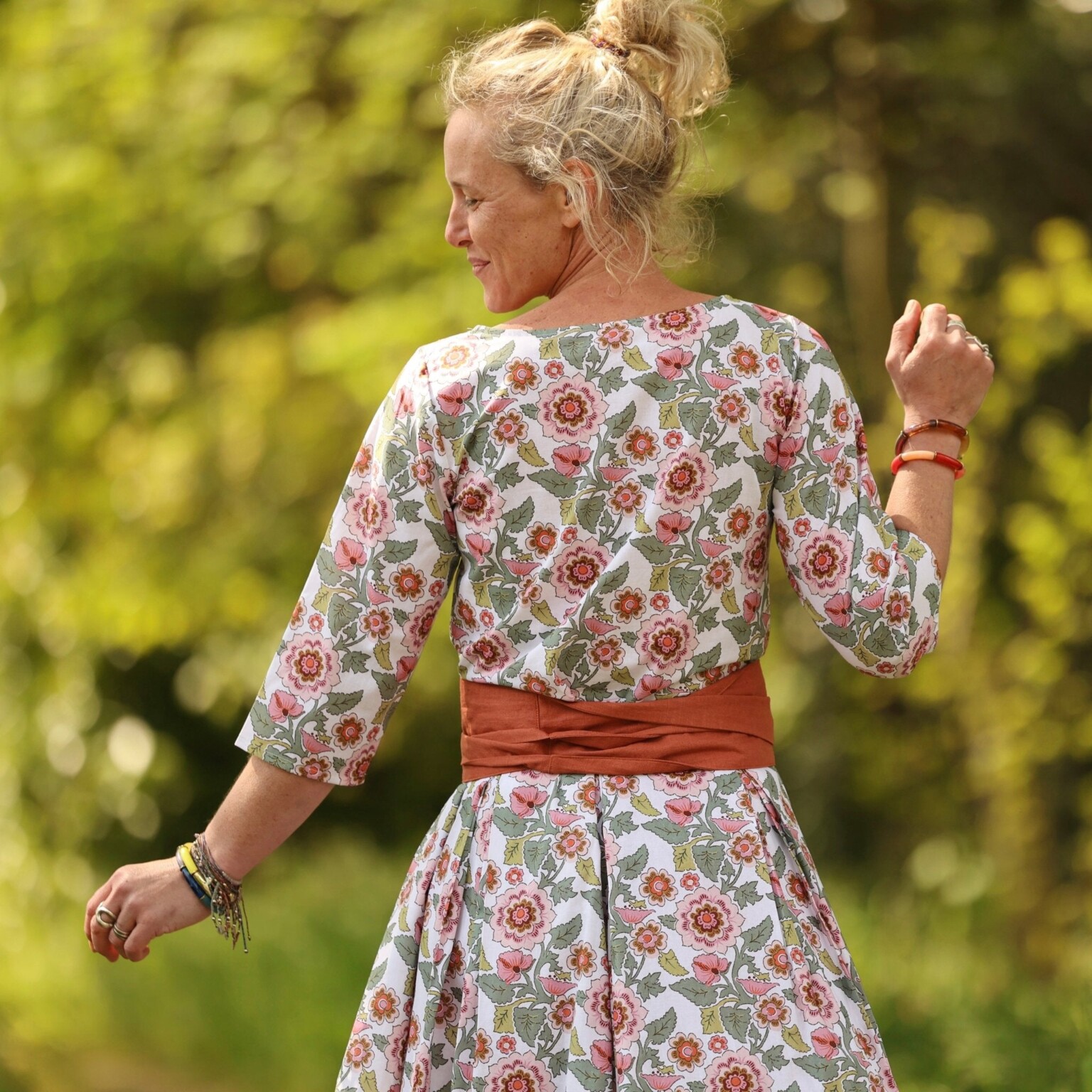 Robe Louisa manches 3/4 – Coton roseraie sauvage - Quintessence ...